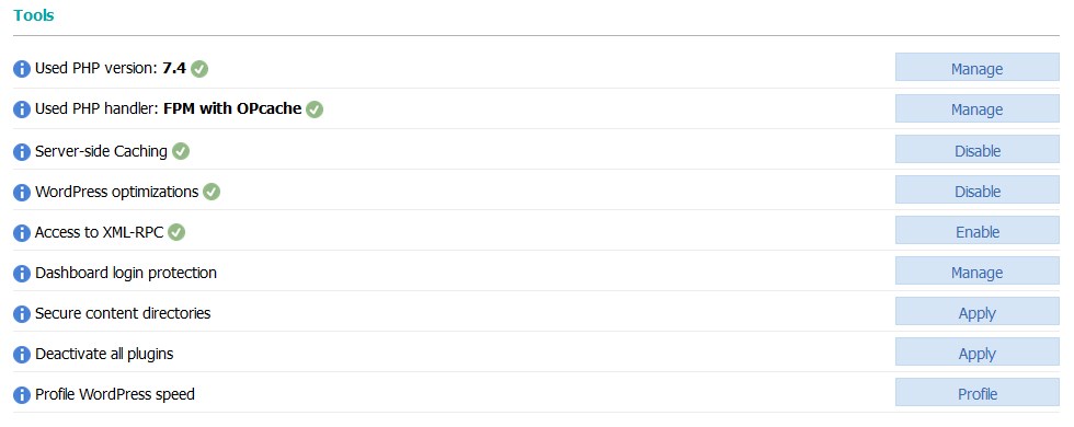 WordPress Manager - Online manual | ICDSoft
